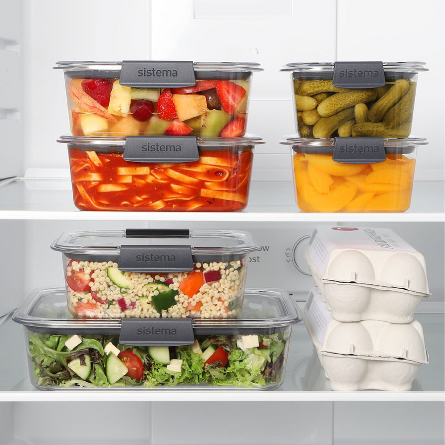 SISTEMA Brilliance Stackable Microwavable Food Storage Container ...