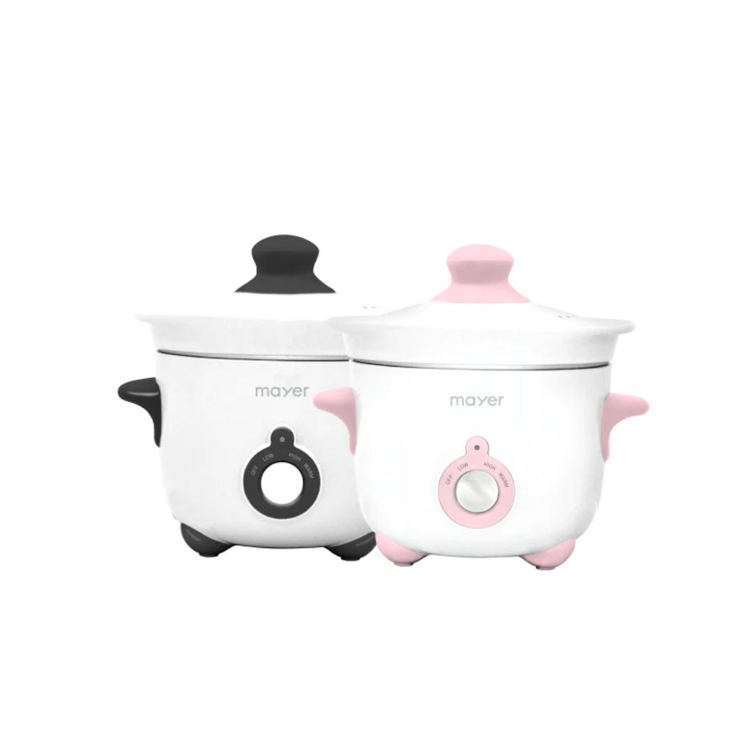 Mayer 1.5L Slow Cooker Pink | Black | Ceramic | Mechanical Switch With ...
